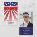 Personalized Photo (back side) Campaign Election Business Card | Zazzle