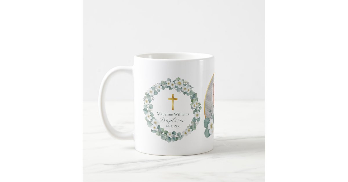 Personalized Photo Baptism Mug Religious Keepsake | Zazzle