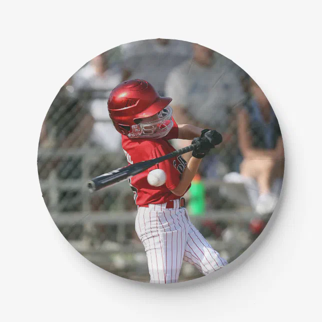 Personalized Photo Baseball Player Birthday Paper Plates | Zazzle