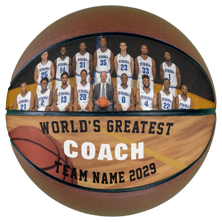 Personalized Photo Basketball for Team Coach | Zazzle