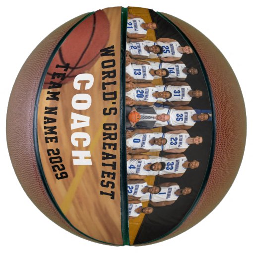 Personalized Photo Basketball for Team Coach | Zazzle