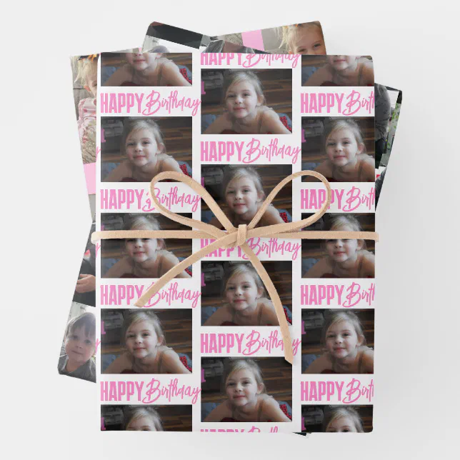 Personalized Photo Birthday Wrapping Paper Sheets | Zazzle