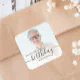 Personalized Photo Black Script 50th Birthday Square Sticker | Zazzle