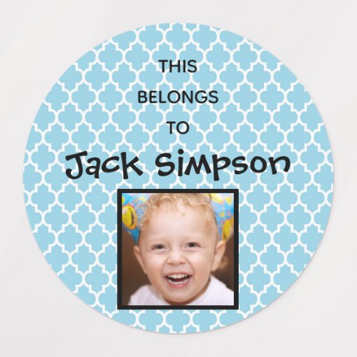 Personalized Photo Boy - Kid's Labels | Zazzle