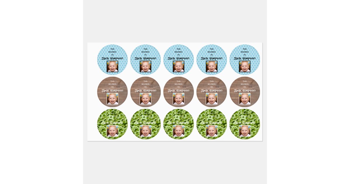 Personalized Photo Boy - Kid's Labels | Zazzle