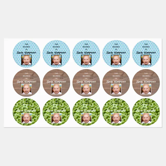 Personalized Photo Boy - Kid's Labels | Zazzle