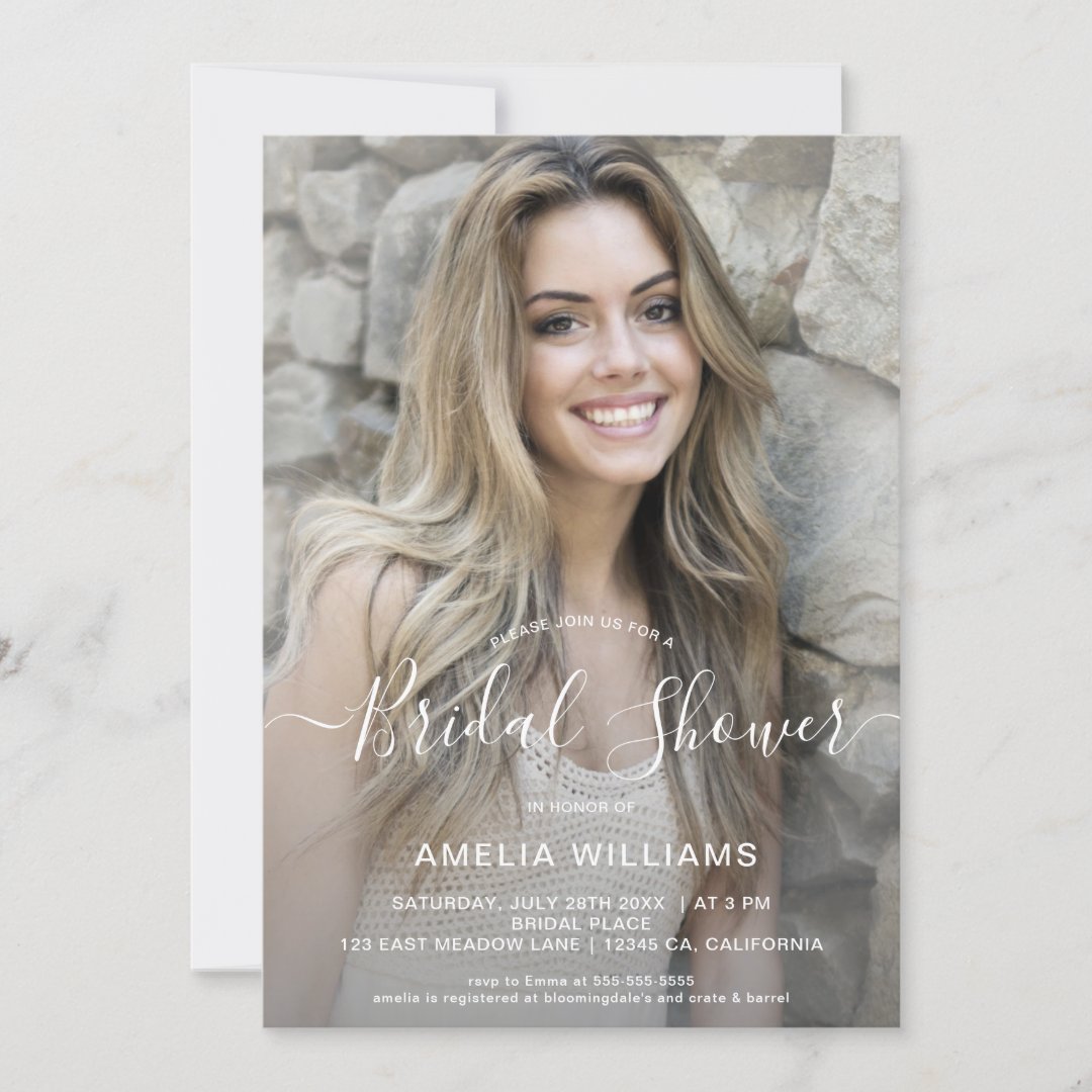 Personalized Photo Bridal Shower Invitation | Zazzle