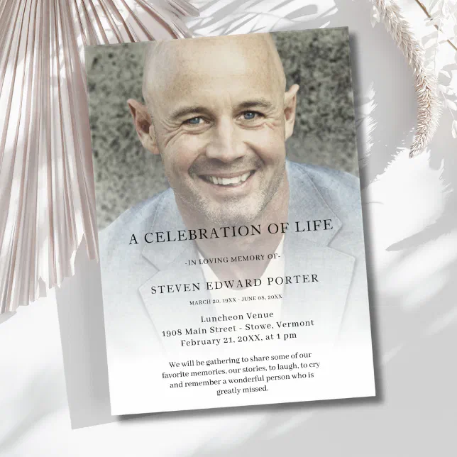 Personalized Photo Celebration of Life Funeral Acrylic Invitations | Zazzle