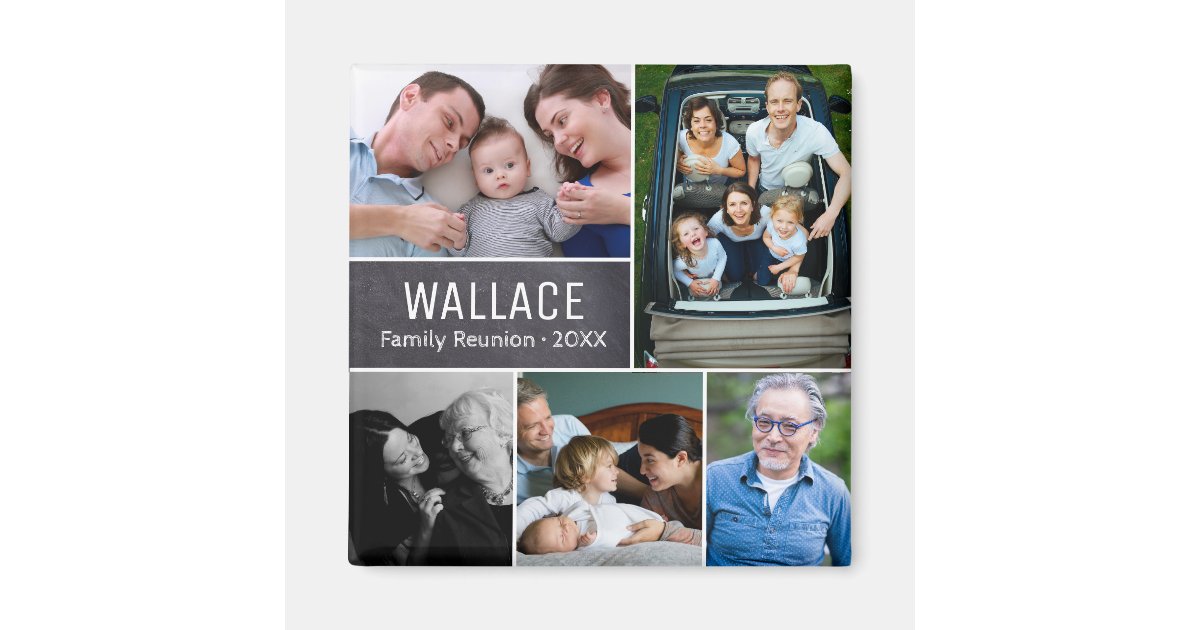 Personalized Photo, Chalkboard, Family Reunion Magnet | Zazzle
