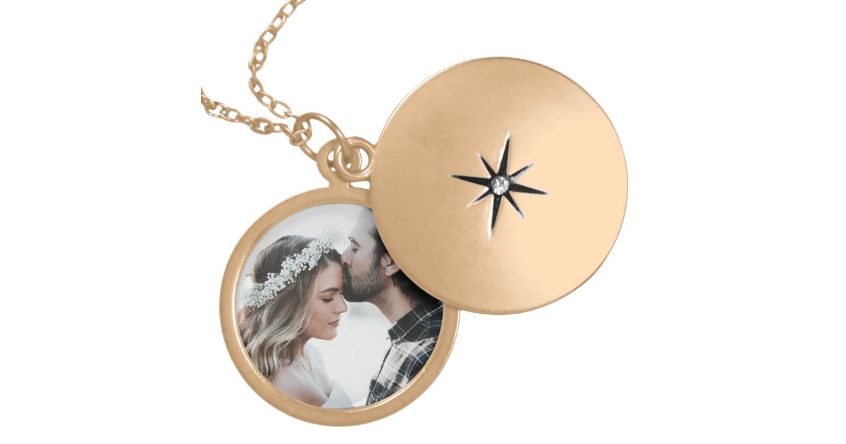 Personalized Photo Charm Necklace gold | Zazzle