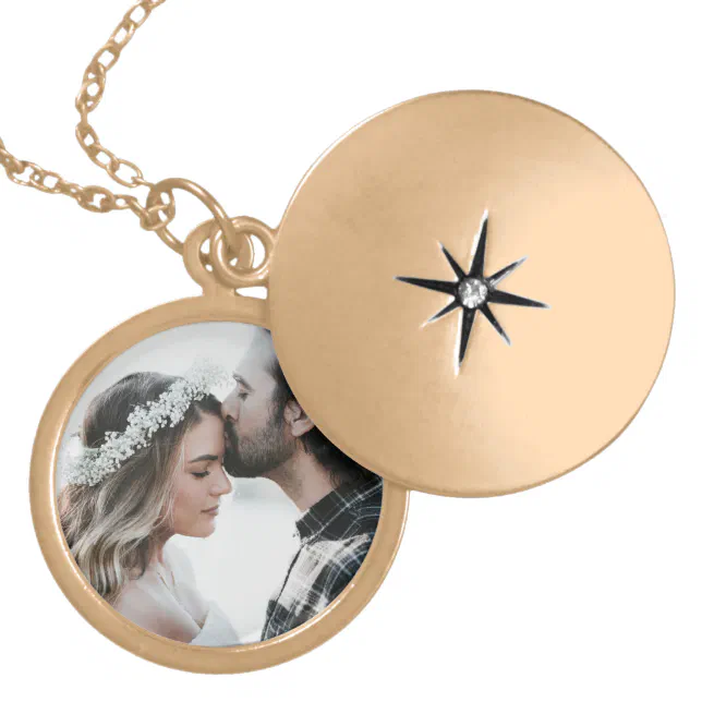Personalized Photo Charm Necklace gold | Zazzle