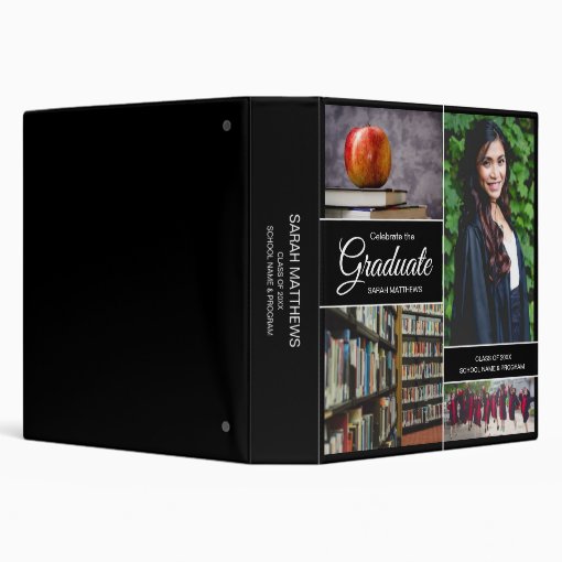 Personalized Photo Collage Celebrate the Graduate 3 Ring Binder | Zazzle