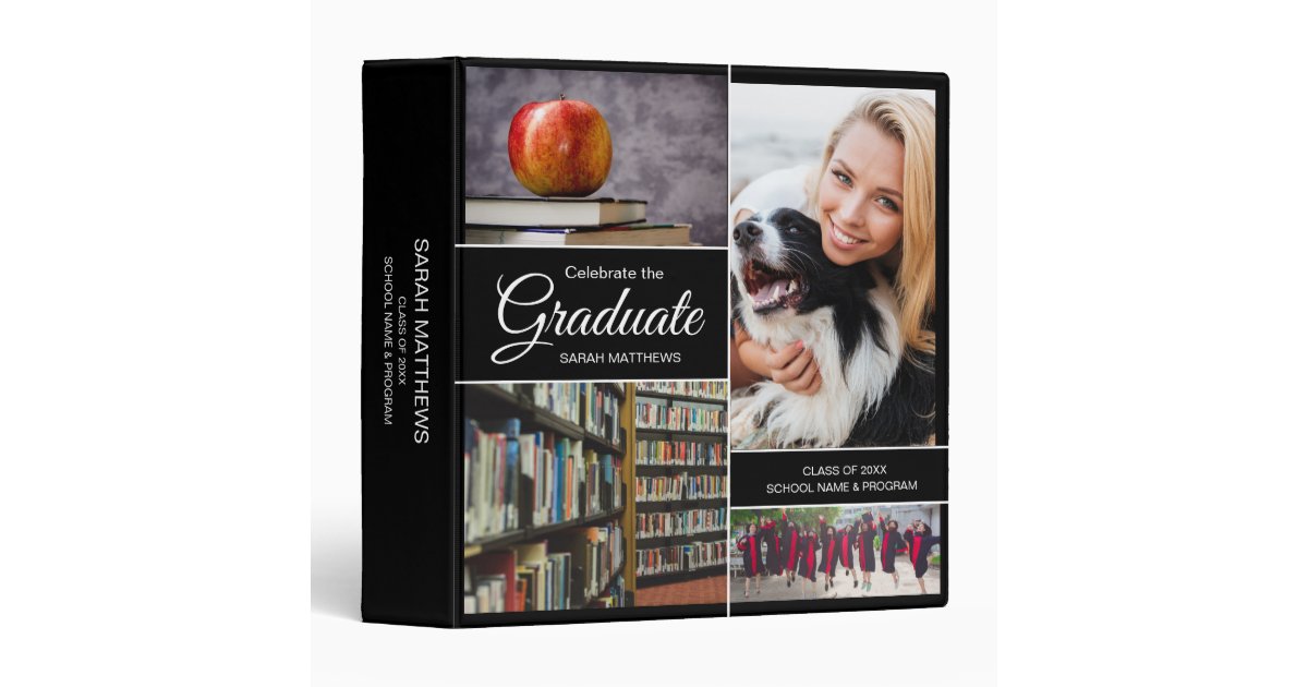 Personalized Photo Collage Celebrate the Graduate 3 Ring Binder | Zazzle