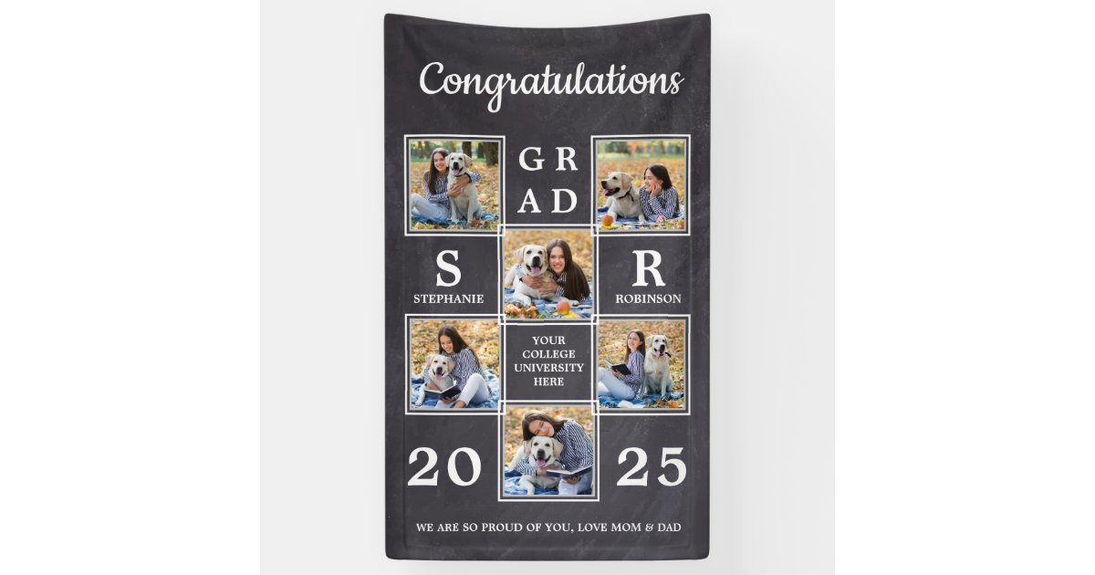 Personalized Photo Collage Congratulation Graduate Banner | Zazzle