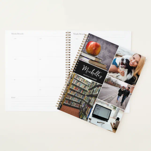Personalized Photo Collage custom Monthly planner | Zazzle