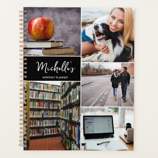 Personalized Photo Collage custom Monthly planner | Zazzle