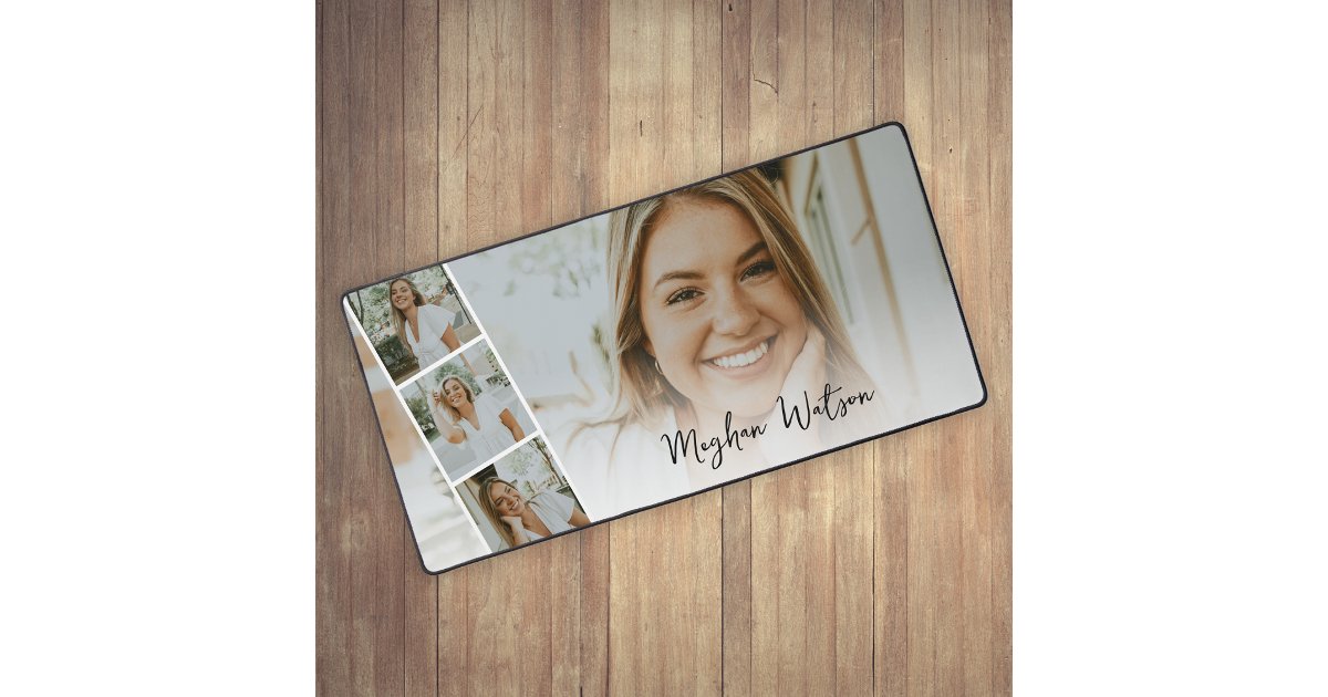 Personalized Photo Collage Desk Mat | Zazzle