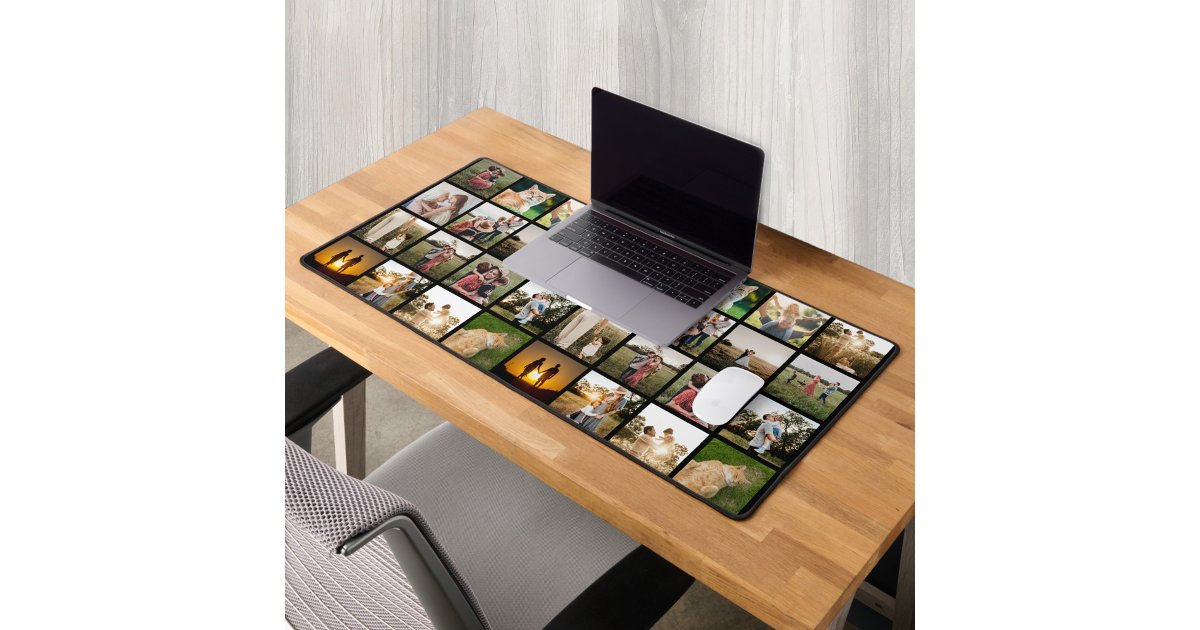 Personalized Photo Collage Desk Mat | Zazzle