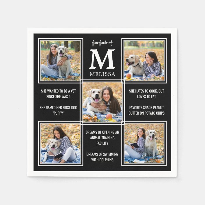 Personalized Photo Collage Graduation Fun Facts Napkins | Zazzle.com