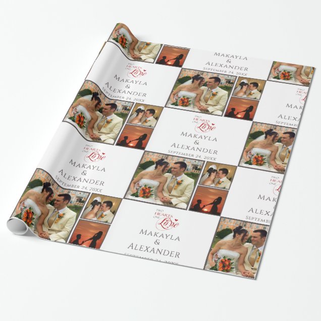 Create Your Own Custom Photo Grid Wrapping Paper | Zazzle