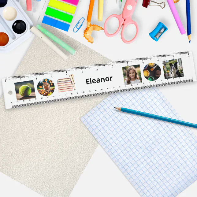 Personalized Photo Collage Kids Create Your Own Ruler | Zazzle