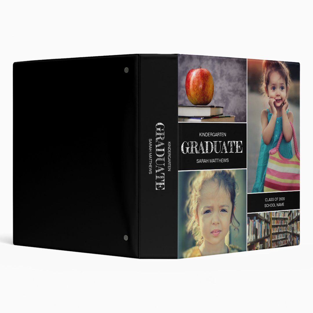 Personalized Photo Collage Kindergarten Graduate 3 Ring Binder | Zazzle