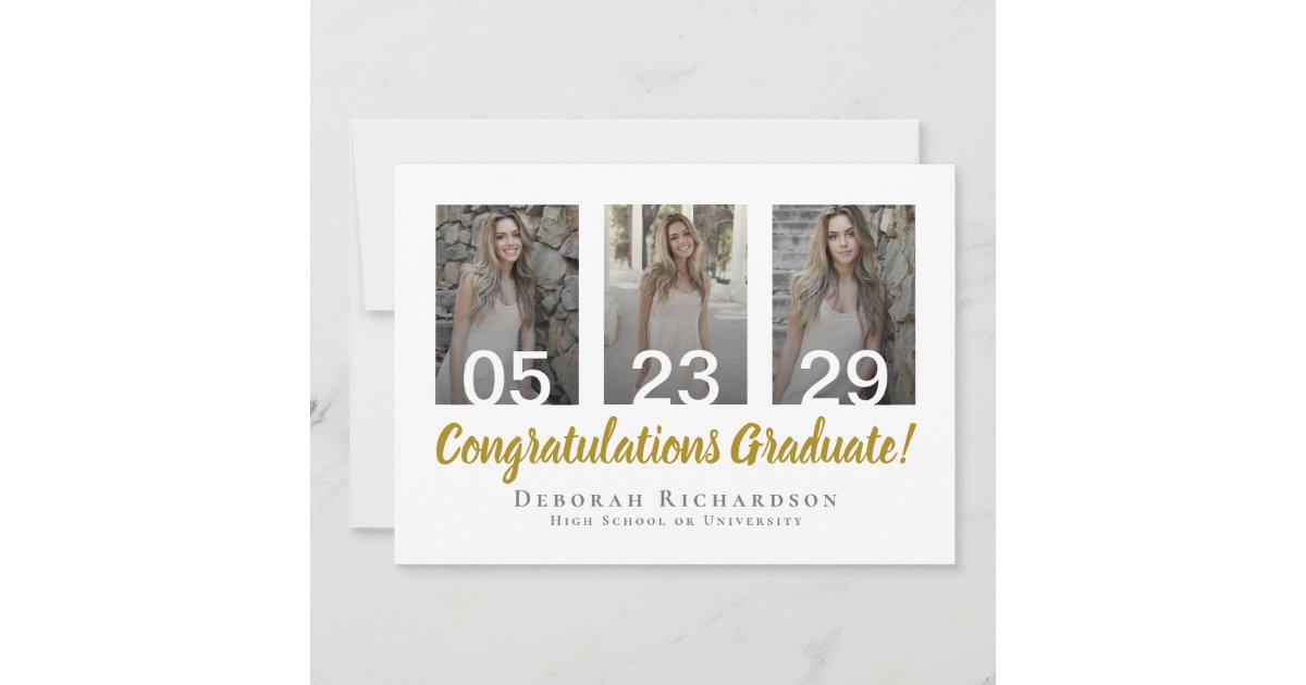 Personalized Photo Collage Modern Graduation Card | Zazzle