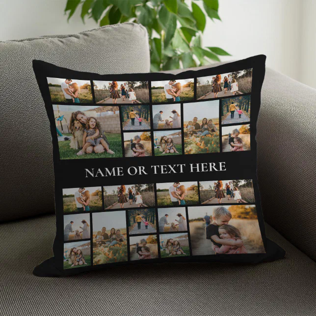Personalized Photo Collage Throw Pillow | Zazzle