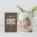 Personalized Photo & Color First Christmas Card | Zazzle