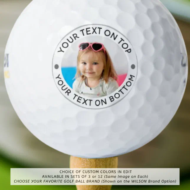Personalized Photo Custom Text Golf Balls | Zazzle