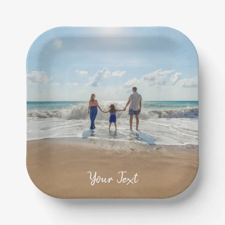 Personalized Photo & Custom Text Template Paper Plates | Zazzle
