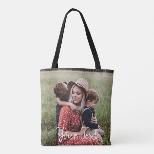 Personalized Photo & Custom Text Template Tote Bag | Zazzle