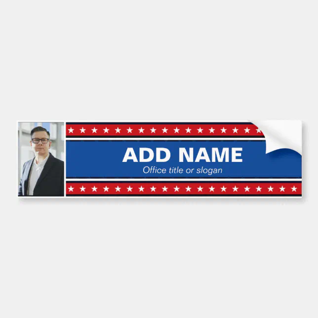 Personalized Photo Election Campaign Template Car Bumper Sticker | Zazzle