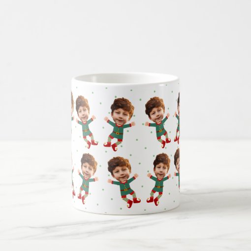 Personalized Photo Face Funny Christmas Elf Kid Coffee Mug | Zazzle