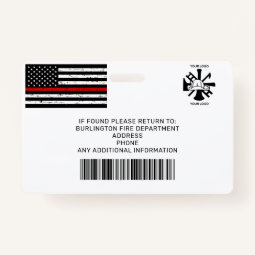 Personalized Photo Fireman ID Card Firefighter ID Badge | Zazzle