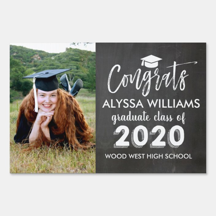 Personalized Photo Graduate Grad Party Graduation Sign | Zazzle.com