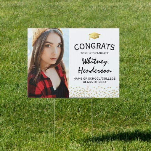 Personalized Photo Graduation Congratulations Sign | Zazzle