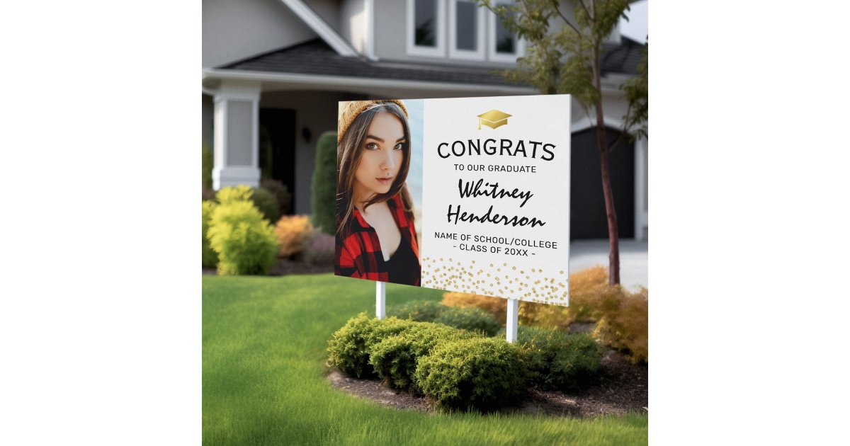 Personalized Photo Graduation Congratulations Sign | Zazzle