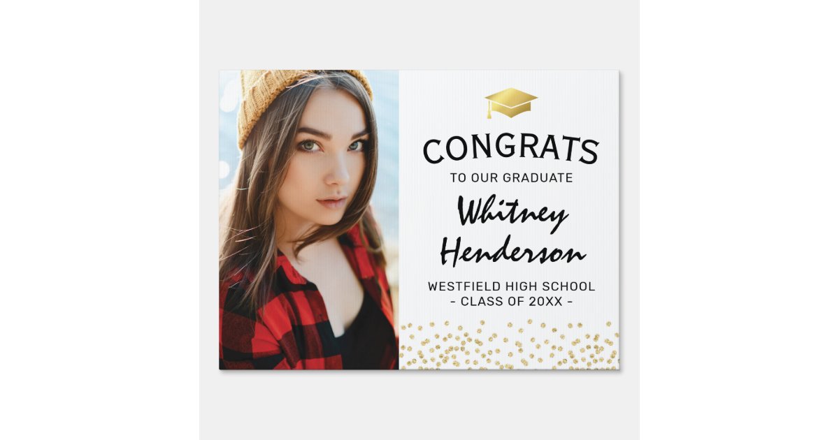 Personalized Photo Graduation Congratulations Sign | Zazzle.com