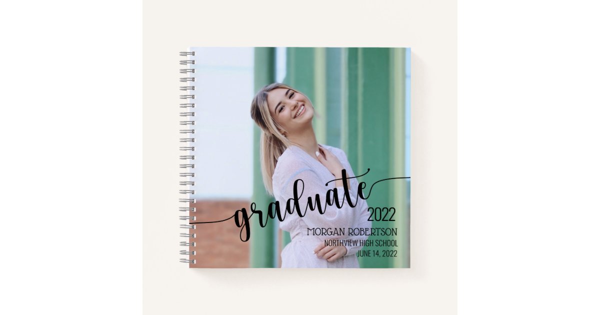 Personalized Photo Graduation Keepsake Guest Notebook | Zazzle