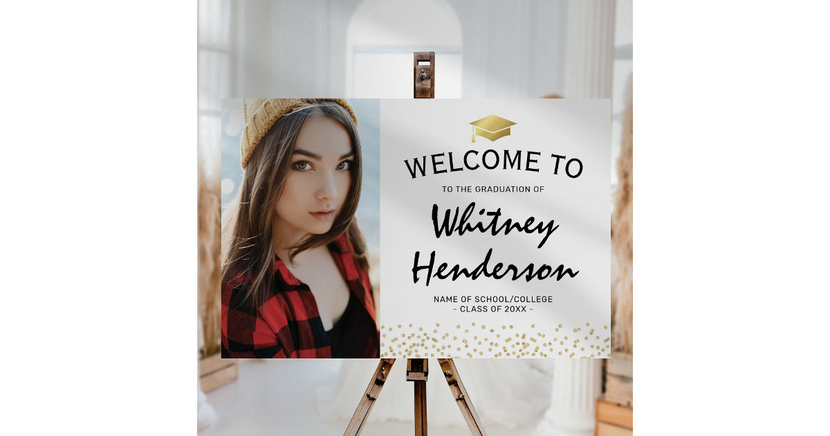 Personalized Photo Graduation Party Welcome Foam Board | Zazzle