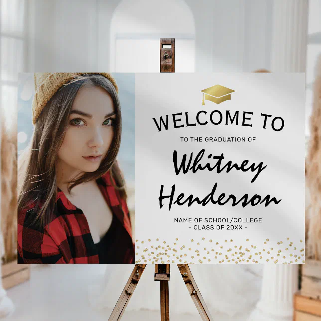 Personalized Photo Graduation Party Welcome Foam Board | Zazzle