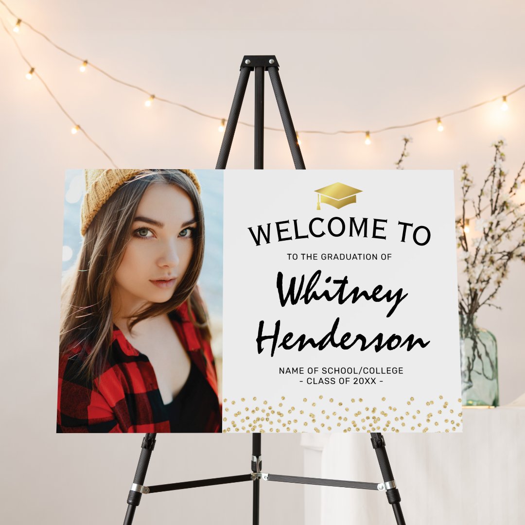 Personalized Photo Graduation Party Welcome Foam Board | Zazzle
