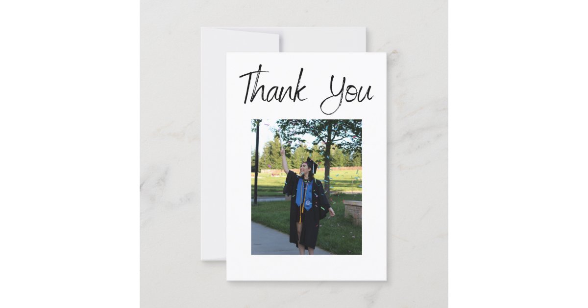 Personalized Photo Graduation Thank you Card | Zazzle