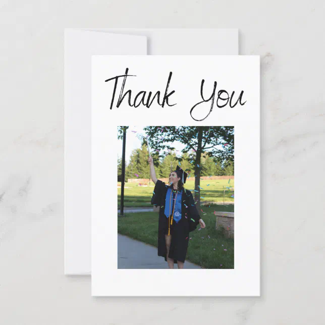 Personalized Photo Graduation Thank you Card | Zazzle