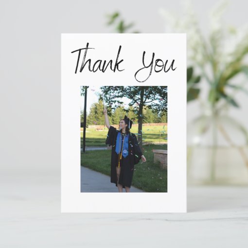 Personalized Photo Graduation Thank you Card | Zazzle