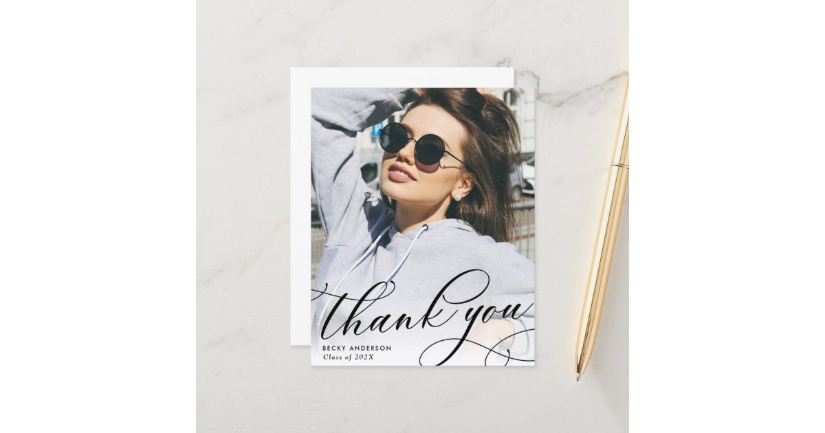 Personalized photo graduation thank you card | Zazzle