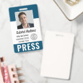 Personalized Photo ID & Logo Journalist Press Pass Badge | Zazzle