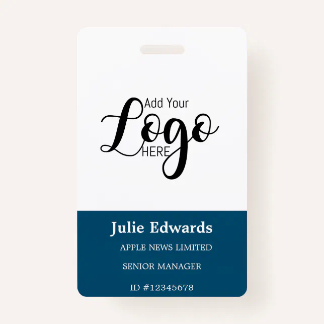 Personalized Photo ID & Logo security pass Badge | Zazzle