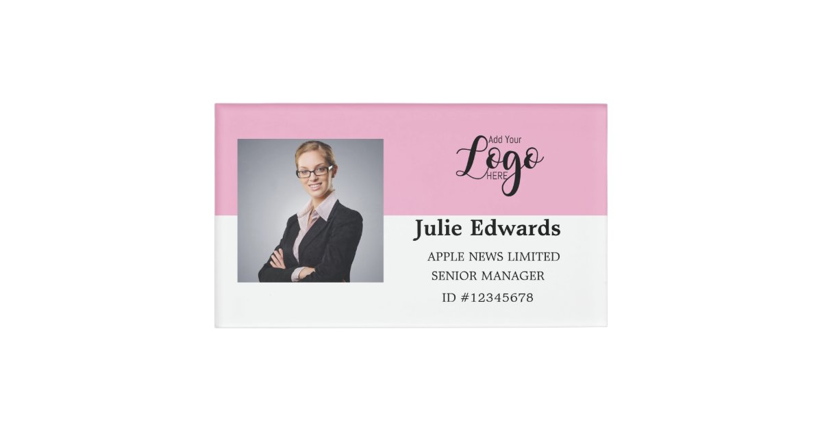 Personalized Photo ID & Logo security pass Badge | Zazzle